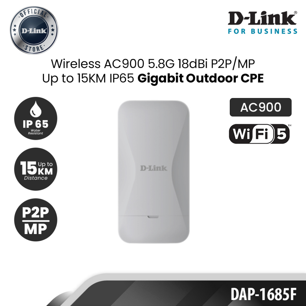 Jual D-Link DAP-1685F Wireless AC900 5.8G 18dBi P2P/MP Up to 15KM IP65 ...