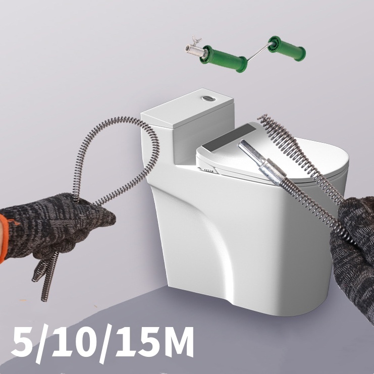 Jual 5/10/15 Meter Pipe Cleaner Alat Pembersih Saluran Pipa Mampet Dengan Adaptor Kawat ...