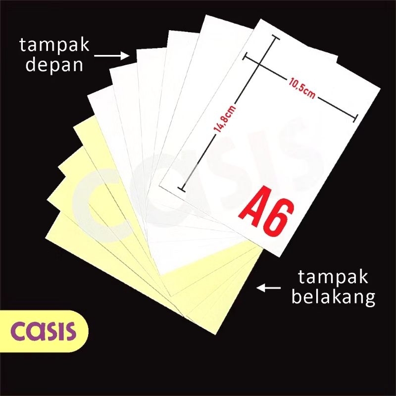 Jual kertas stiker hvs A6 isi 100lbr doff& glossy print resi atau foto ...