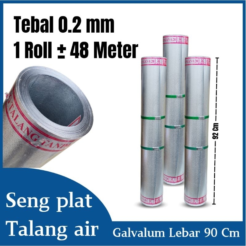 Jual Seng plat talang galvalum 90 Cm per ROLL ± 48 Meter | Shopee Indonesia