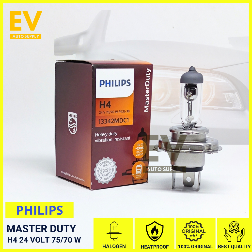 Jual LAMPU PHILIPS HALOGEN H4 100% ORIGINAL 75/70 24 VOLT | Shopee Indonesia