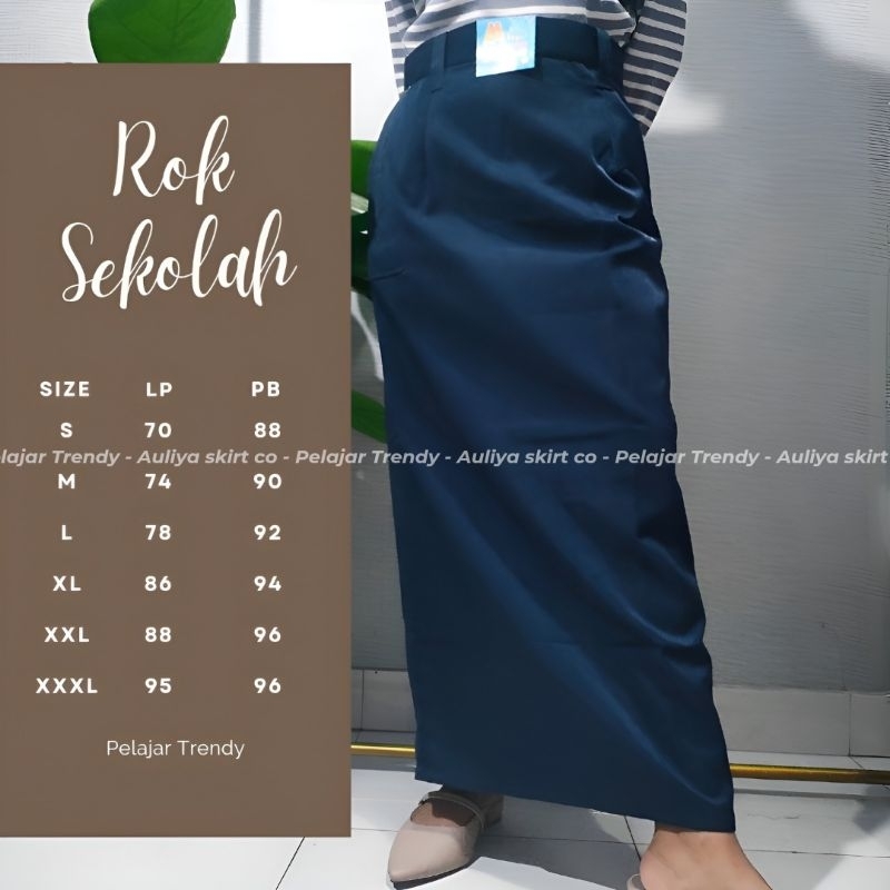 Jual Rok Seragam SMP/SMA & Kerja – Model Span Panjang dengan Belahan ...