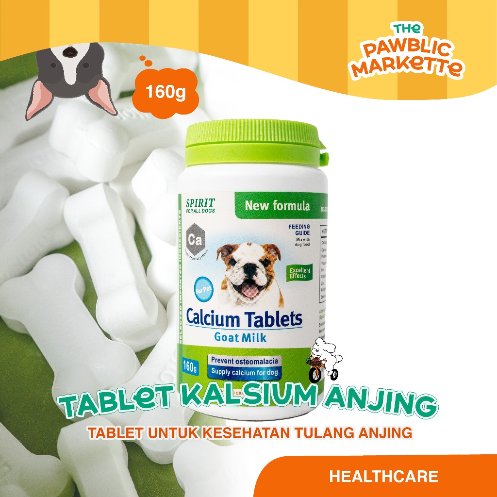 Jual PAWBLIC Vitamin Anjing Spirit Calcium Tablets ISI 150 TABLET ...