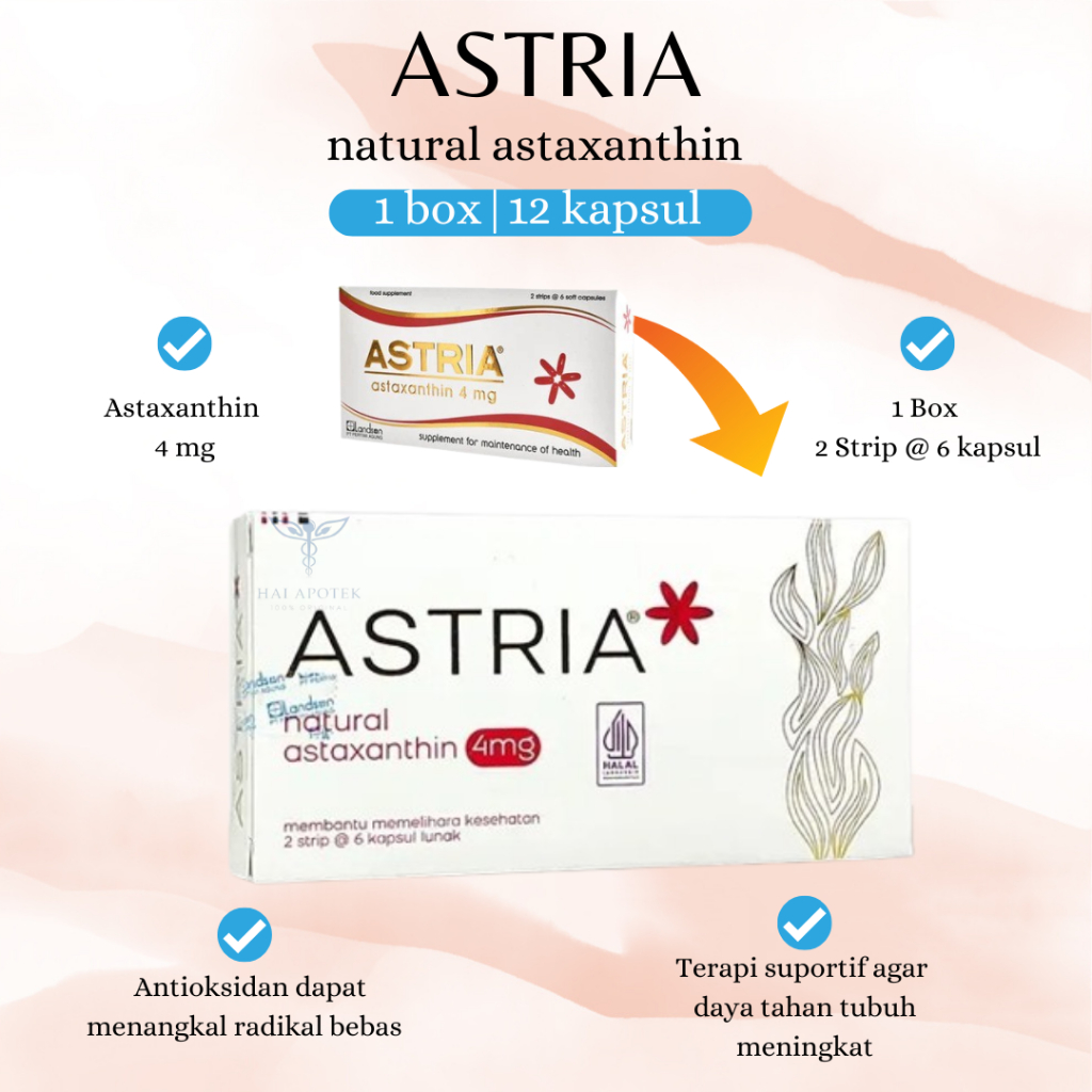 Jual ASTRIA | Astaxanthin 4mg | Suplemen Kesehatan | Shopee Indonesia