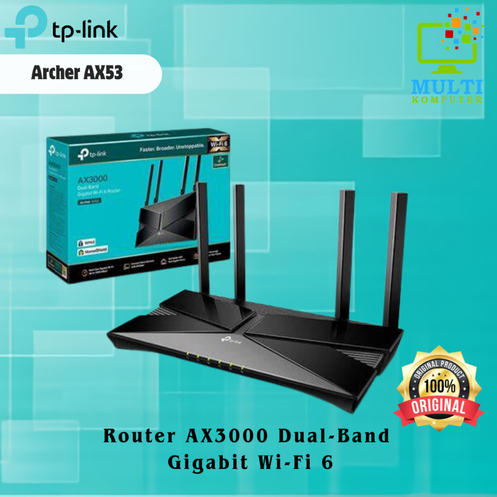 Jual Router Tp-Link Archer AX53 AX3000 Dual-Band Gigabit Wi-Fi 6 | Shopee Indonesia