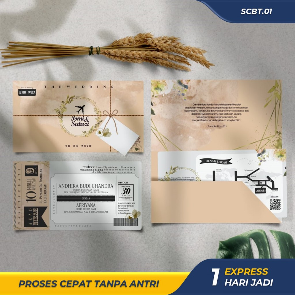Jual UNDANGAN PERNIKAHAN PASSPORT AESTHETIC ELEGAN UNIK MURAH SOFTCOVER BAHAN TEBAL GRIYA SCBT ...