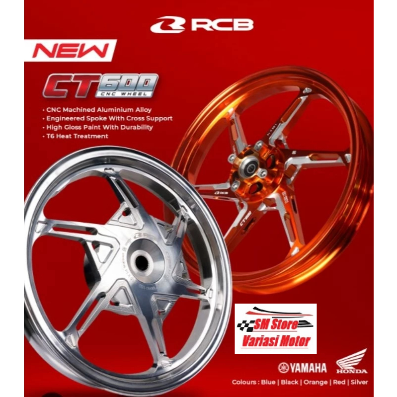 Jual VELG RCB CNC CT 600 HONDA VARIO 125 150 160 NEW OLD PALANG 6 VELG ...