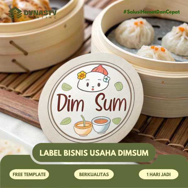 Jual Cetak Stiker Logo Label Usaha Dimsum Berbahan Vinyl - Free ...