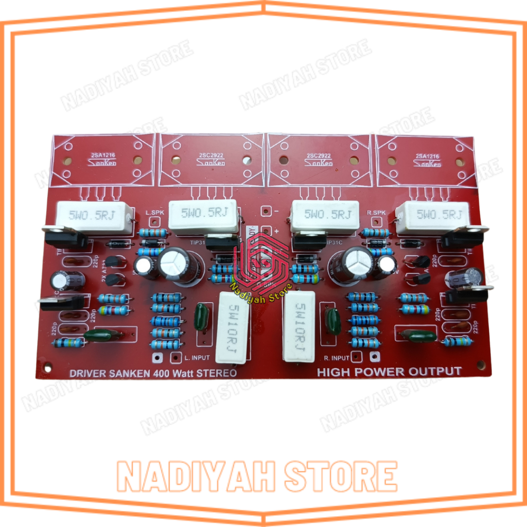 Jual Kit Driver Power Amplifier Sanken Stereo 400 watt Kit Ampli Stereo ...