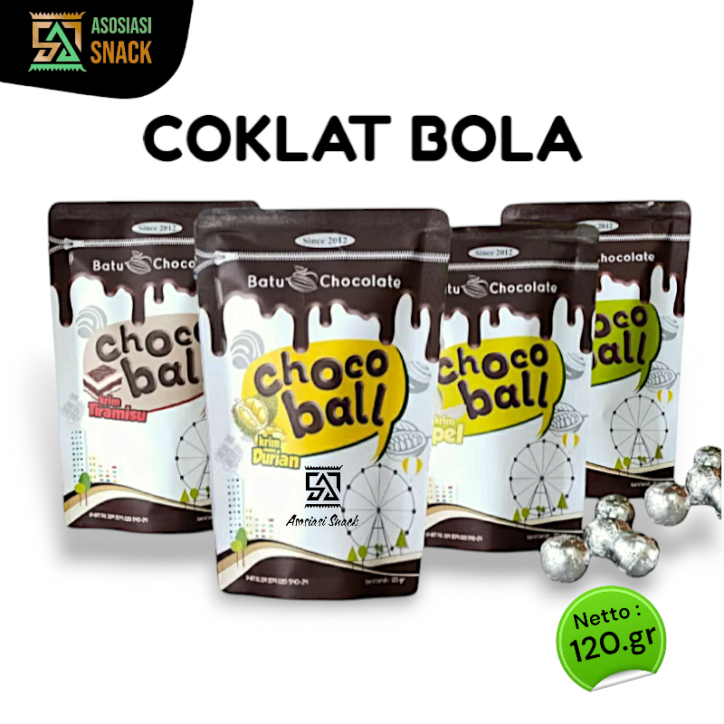 Jual CHOCO BALL Coklat bulat isi Tiramisu, Durian, Apel, Matcha cemilan ...