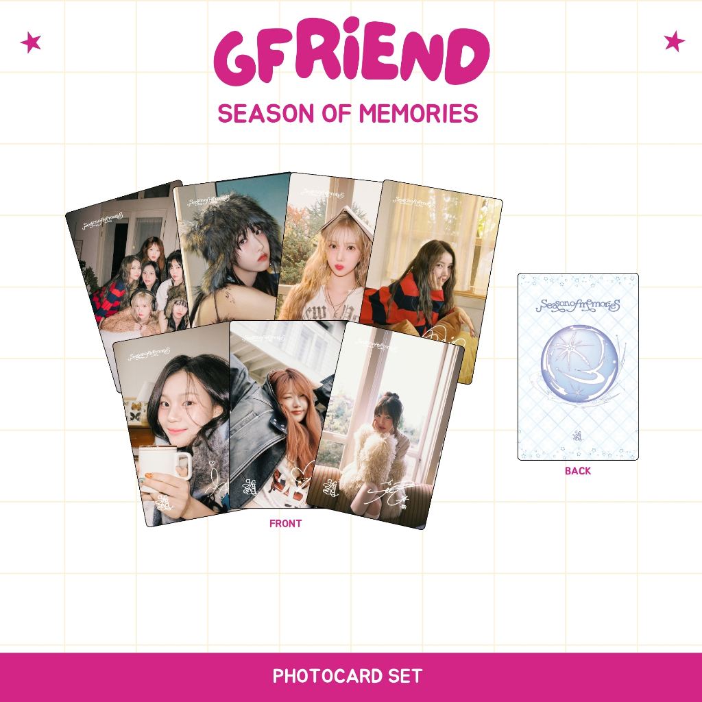 Jual PHOTOCARD GFRIEND SEASON OF MEMORIES 2SISI (ISI 7 PCS + LAMINASI 2 SISI) TANDA TANGAN TTD ...