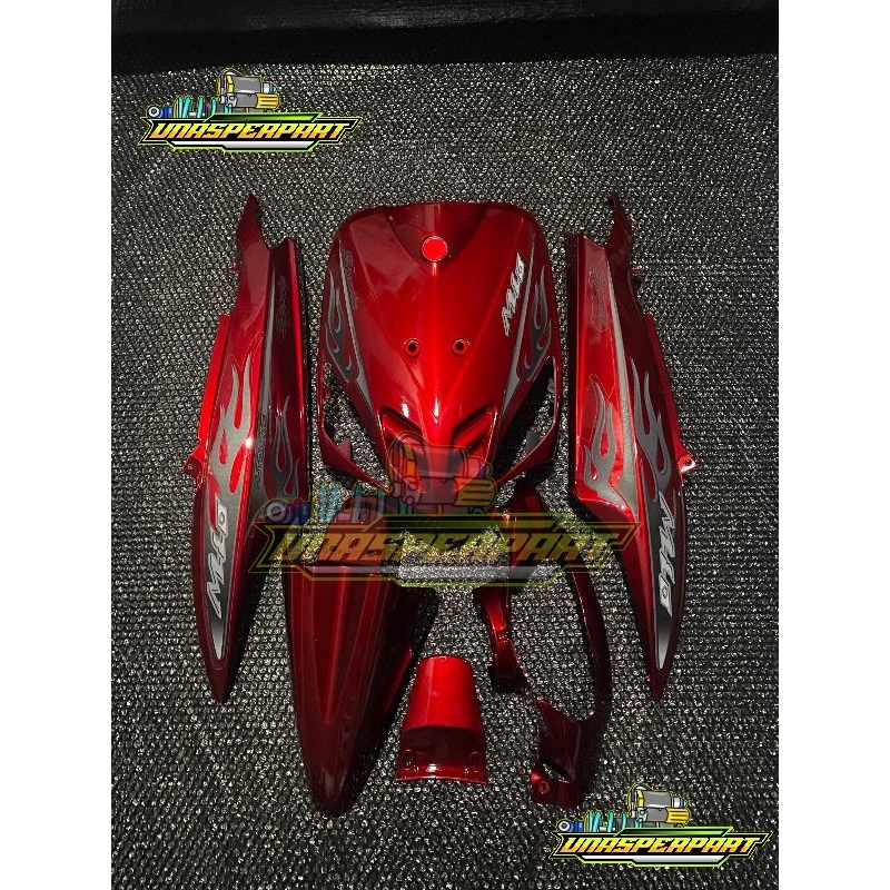 Jual paket 1 set cover full body halus dan kasar mio sporty warna merah ...