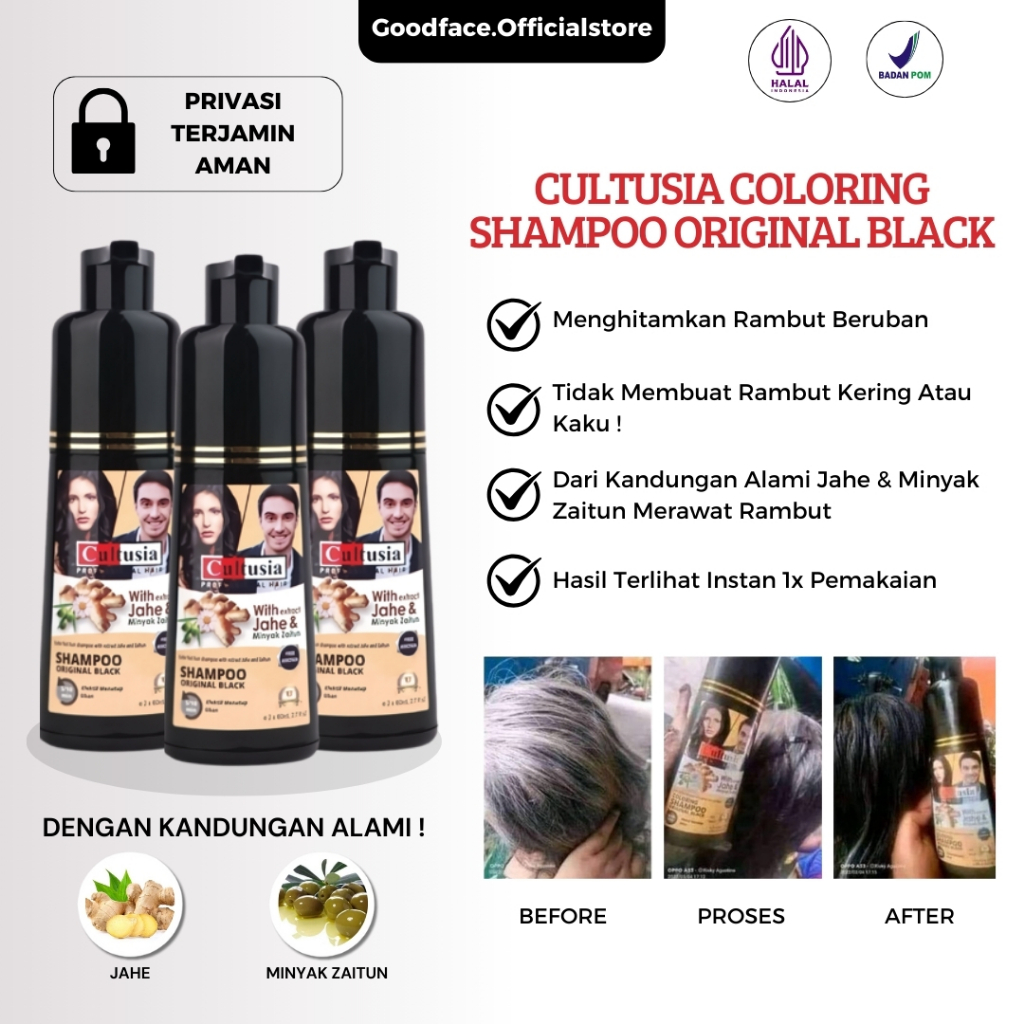 Jual SHAMPO UBAN PENGHITAM RAMBUT CULTUSIA 160ML SAMPO UBAN PERAWATAN ...