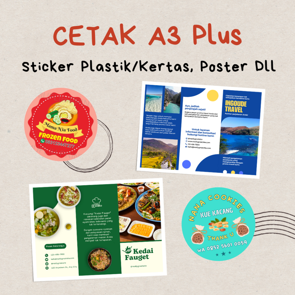 Jual Cetak A3 Plus (Sticker Plastik/Sticker Kertas/Poster/Dll) | Shopee ...