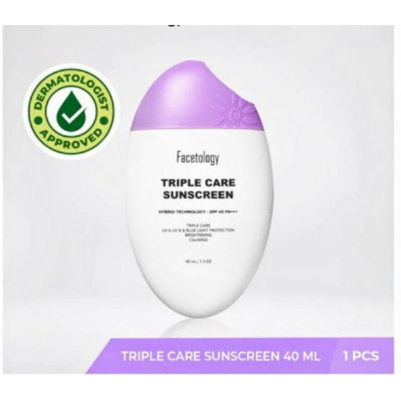 Jual Facetology Triple Care Sunscreen SPF 40 PA+++ 40ML | Shopee Indonesia
