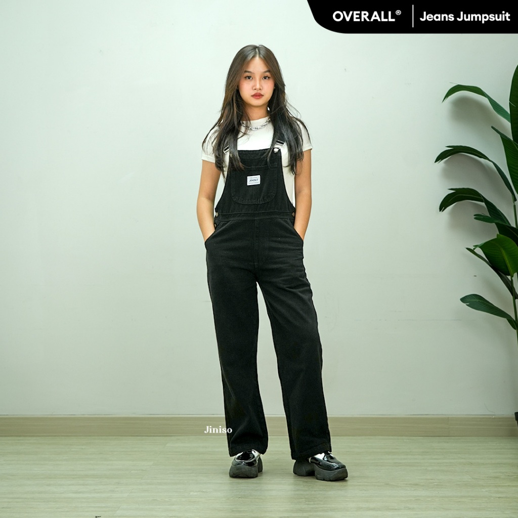 Jual JINISO - Jumpsuit 606 Overall Celana Jeans Panjang | Shopee Indonesia