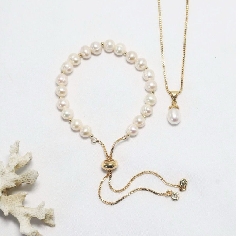 Jual Set Perhiasan Mutiara Air Tawar Dari Lombok Free Sertifikat 4025 ...