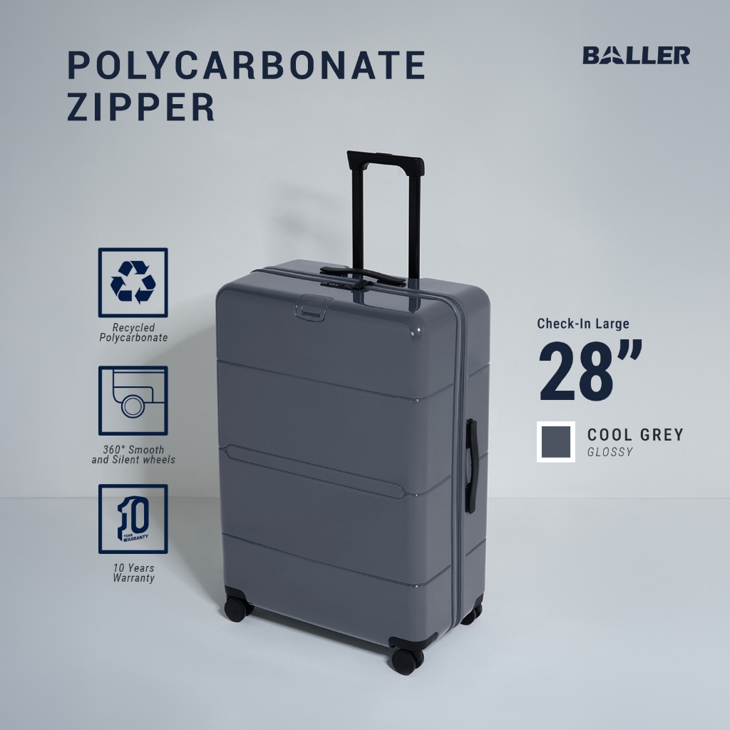 Jual BALLER Koper Zipper Polycarbonate Check In Large 28 inch Gloss ...