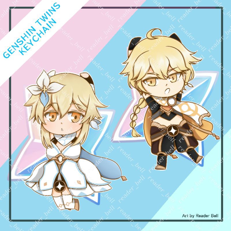 Jual Fanmerch - "Genshin Impact" Hanging Aether/Lumine Keychain ...