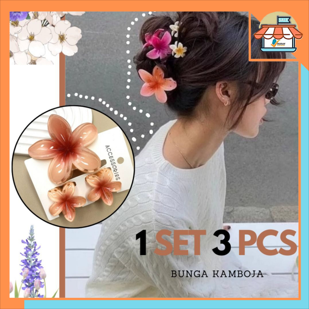 Jual RSB JR586 Jepit Rambut Mini Set Premium Motif Bunga Kamboja ...