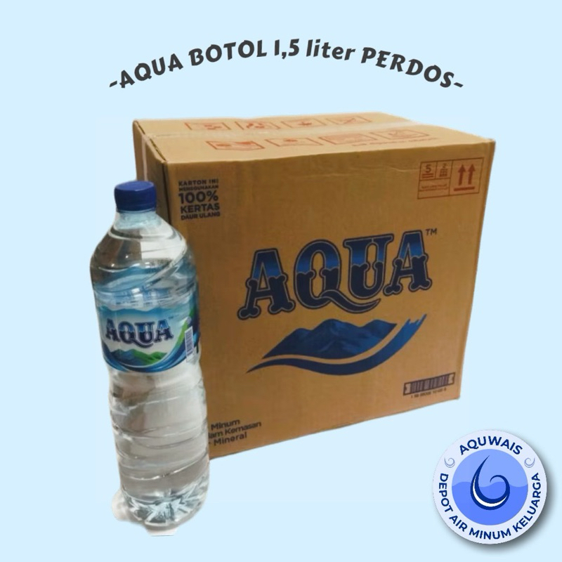 Jual AQUA BOTOL 1500 ml / 1.5 liter ISI 12 BOTOL PERDOS PERKARDUS ...