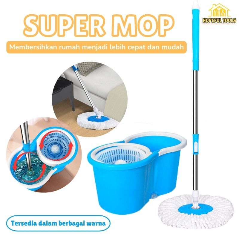 Jual Alat Pel Lantai Besar Super Mop Otomatis Spin Mop Magic dan Ember Pembersih Lantai TB-1 ...