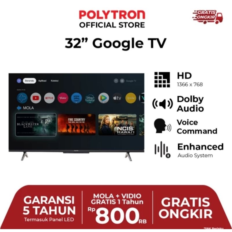 Jual TV LED POLYTRON 32INCH ANDROID TV 32RG TV LED POLYTRON 32 INCH ...