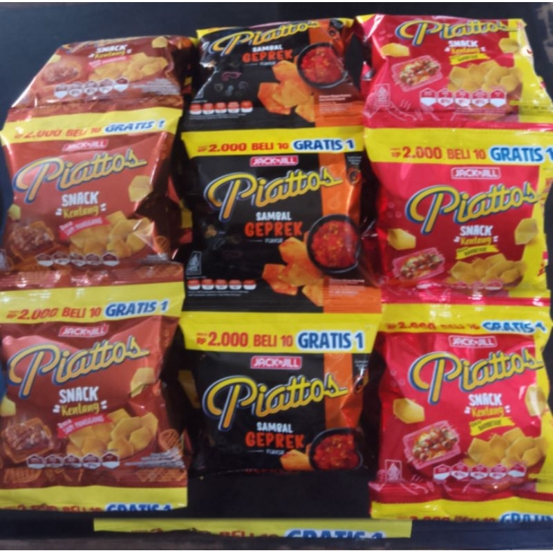 Jual Ciki Kentang Piattos 15 Gram 1 Renceng Isi 11 pcs | Shopee Indonesia