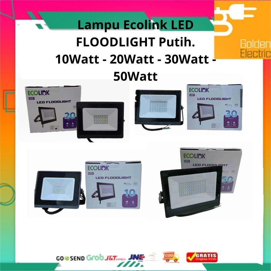 Jual Lampu Ecolink LED FLOODLIGHT 10Watt ,20Watt, 30Watt Putih Lampu ...