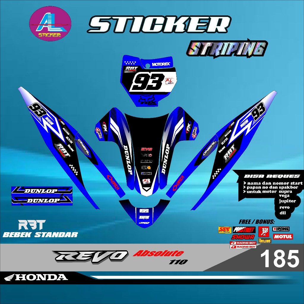 Jual Sticker RBT STRIPING MOTOR REVO ABSOLUTE 110 SEMI FULL BODY MOTOR ...