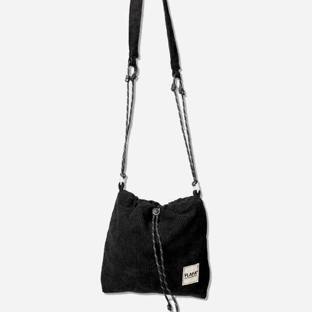 Jual FLAFA - Corduroy Pouch Bag Black - Tas Corduroy Adjustable ...