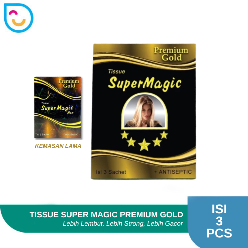 Jual Tisu Magic Super Premium Gold Isi 3 Sachet - Tissue Mejik Original ...