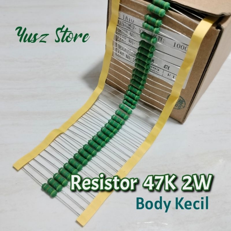 Jual Resistor 47K 2W Body Kecil 47K 2 Watt Hijau Berkualitas | Shopee ...