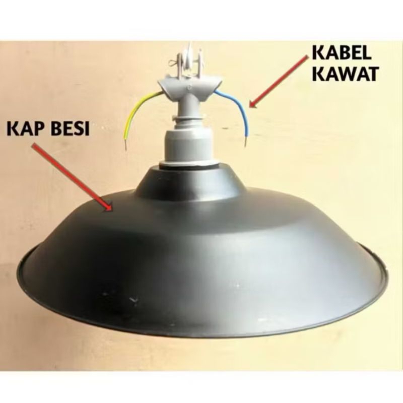 Jual SET KAP HITAM BESI 30CM SET KAP HITAM+FITTING WD TUDUNG LAMPU JALAN OUTDOOR | Shopee Indonesia