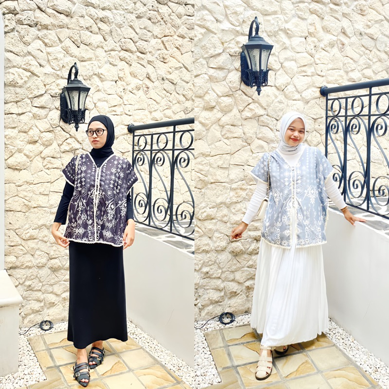 Jual Outer Vest Wanita Full Renda Luaran Muslim Outer Kondangan Lebaran ...
