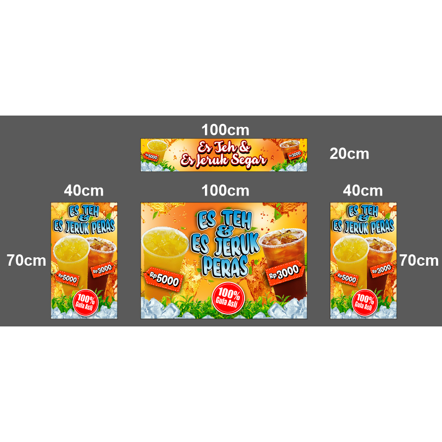 Jual Custom banner rombong / booth es teh es jeruk | Custom Desain ...