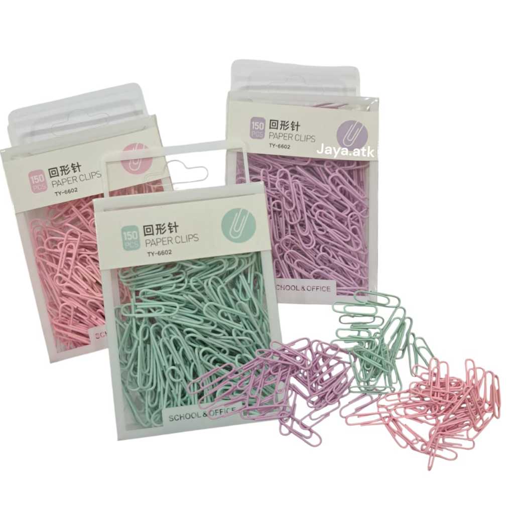 Jual PAPER CLIPS KLIP KERTAS NO. 3 WARNA PASTEL 150 PCS PAPER CLIP ...