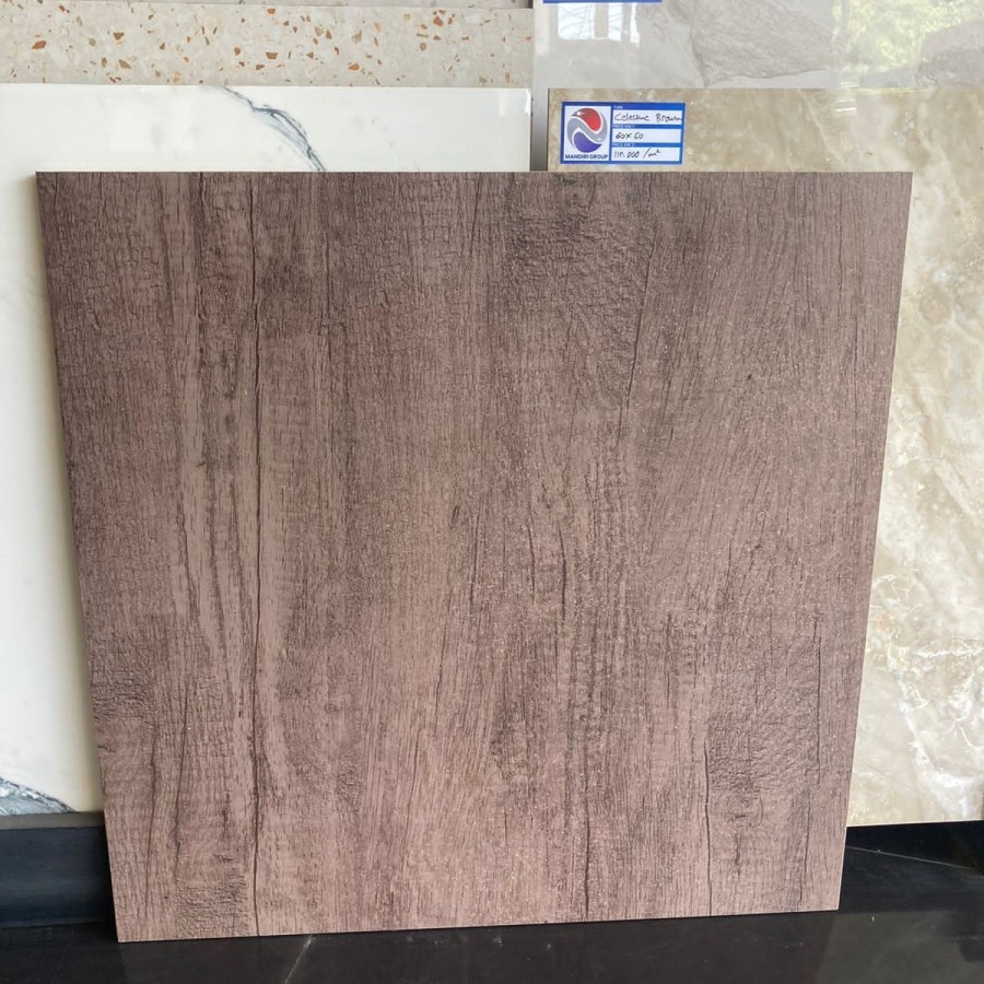 Jual granit lantai motif. kayu 60x60 brown oakwood | Shopee Indonesia