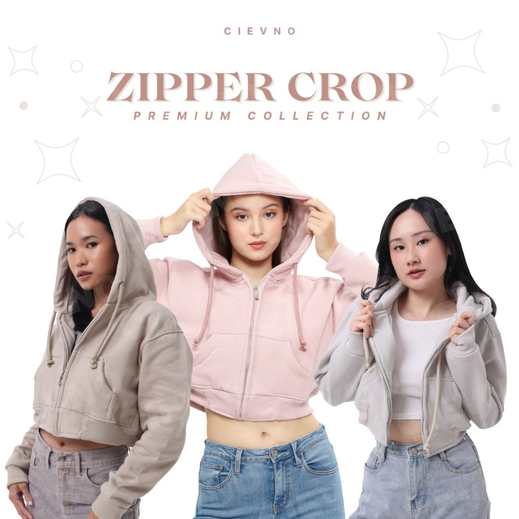 Jual ZIPPER CROP PREMIUM ALL SIZE & BIG SIZE | Shopee Indonesia