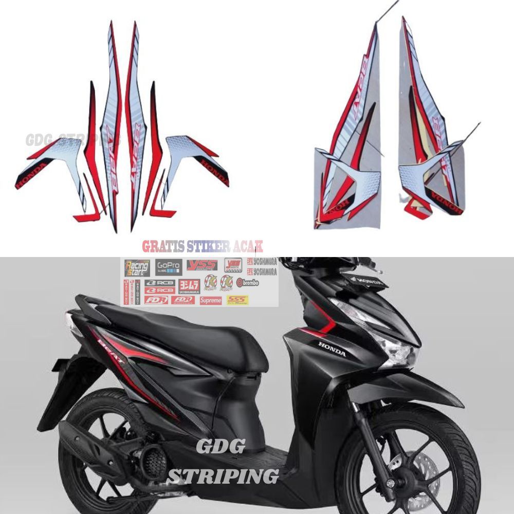 Jual Striping Stiker Motor Honda Beat Fi Cbs Deluxe Thailand 2024 Hitam ...