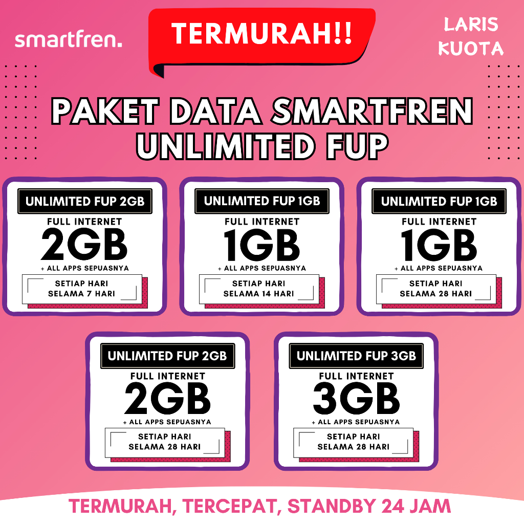 Jual Paket Data Kuota Smartfren Unlimited FUP Harian Bulanan 30 Hari Termurah Kualitas Terbaik ...
