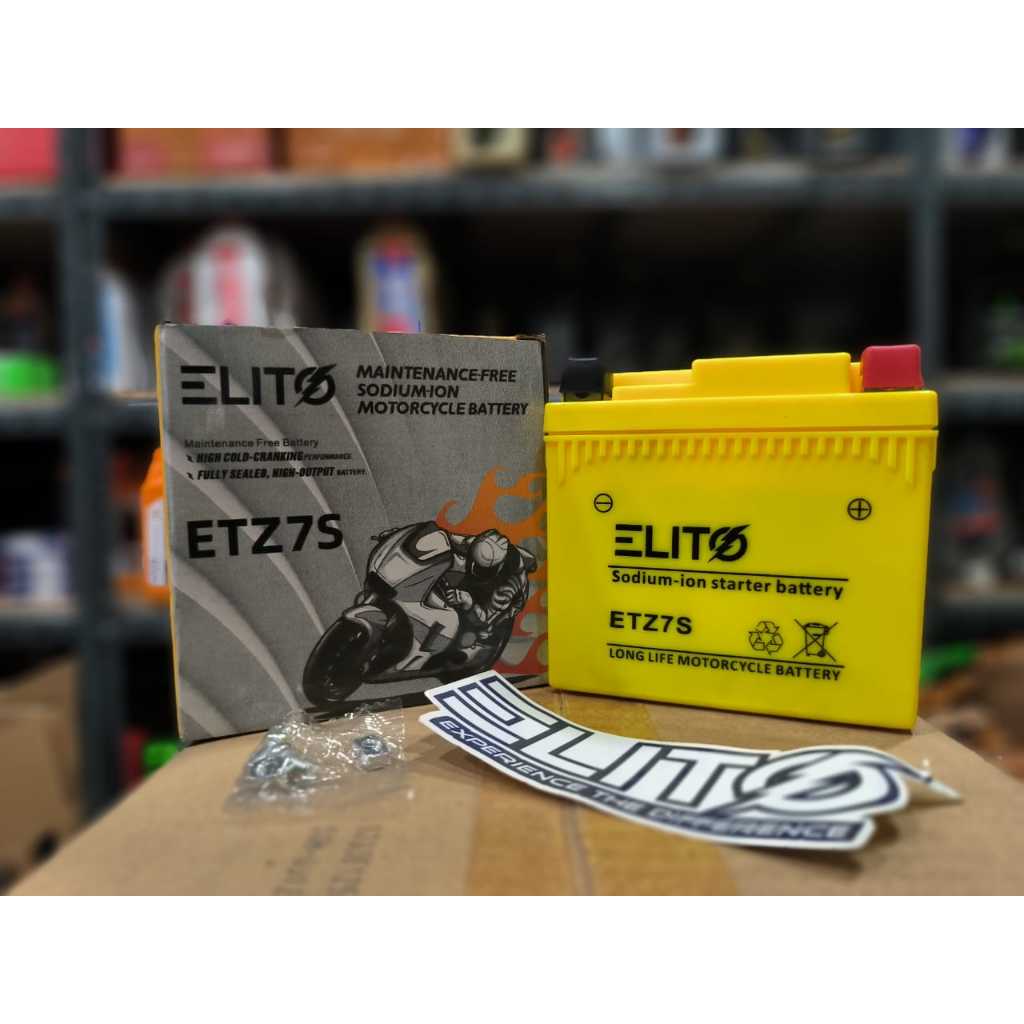 Jual AKI MOTOR SODIUM ELITO ETZ7S CB150R SATRIA FU SONIC 150 VARIO 125 150 NMAX OLD AEROX OLD ...