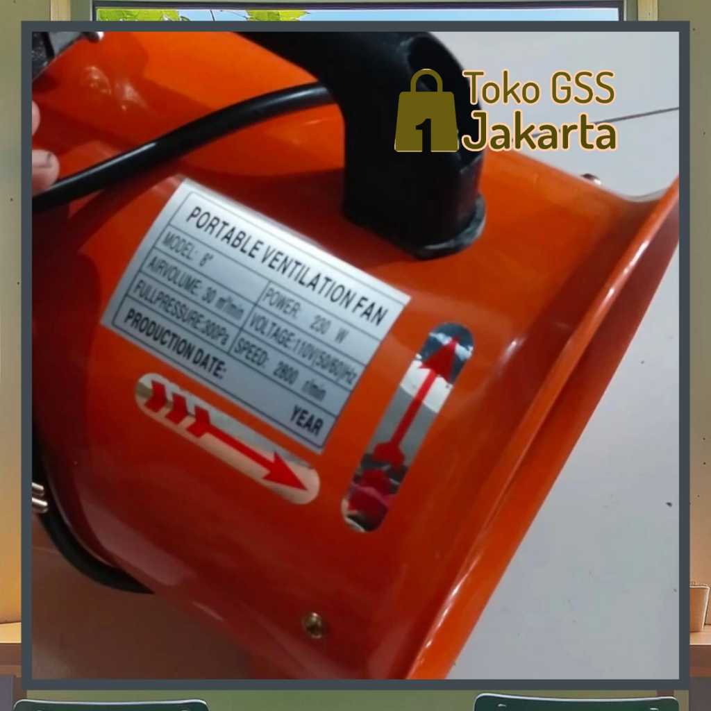 Jual Exhaust Portable Blower Angin Electric Fan Ventilation d. 200mm ...