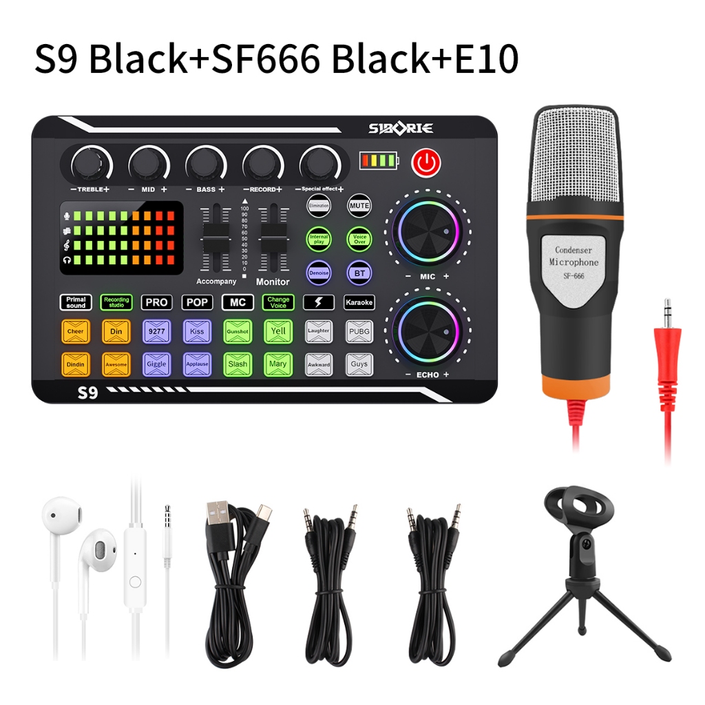 Jual Onered S9 Live Soundcard Bluetooth Microphone Sound Audio ...