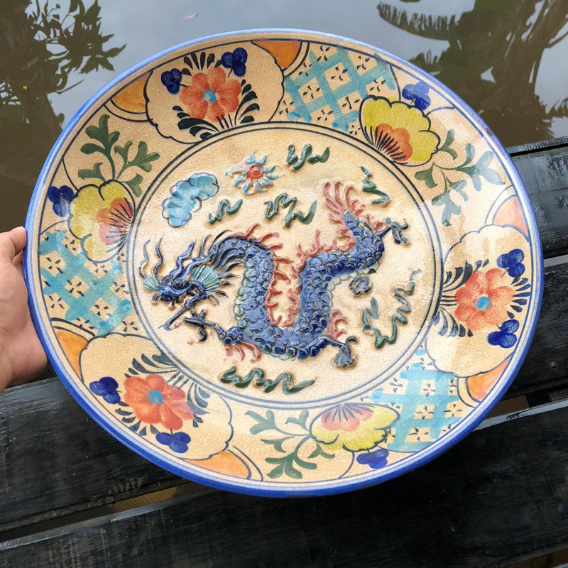 Jual Piring Kuno Anti Basi Atau Anti Racun 40CM Gambar Naga 1 | Shopee ...