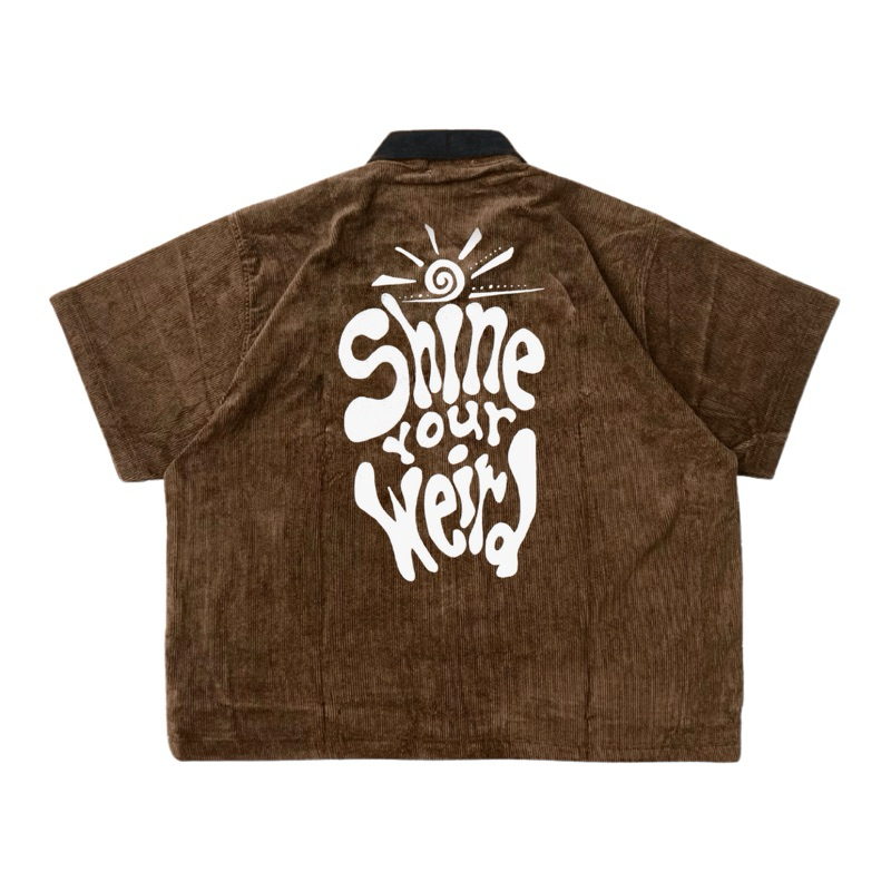 Jual Sai - Dirty Work Shirt Brown Corduroy Zipper Boxy Shirt - Boxy Fit ...