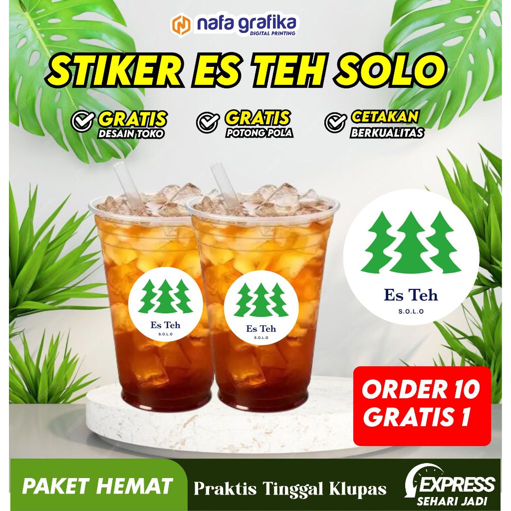Jual STICKER ES TEH SOLO STIKER ES TEH CUP GELAS JUMBO VIRAL LABEL ...