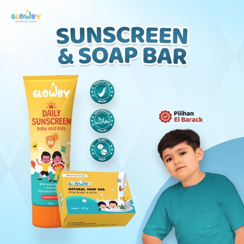 Jual (Glowby X El Barack) Daily Sunscreen Spf 50 Bayi dan Anak 30 ml ...