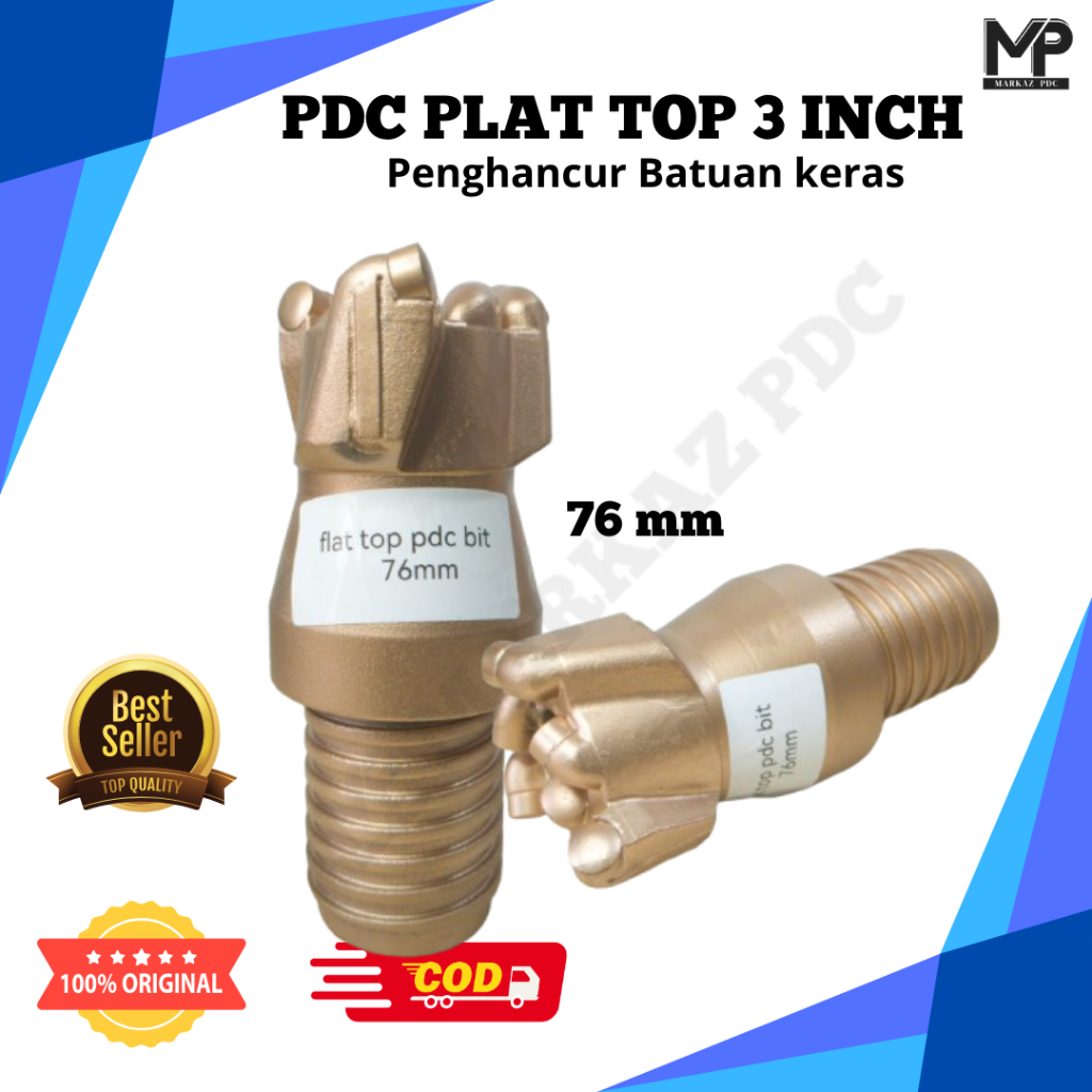 Jual mata bor pdc 3 inc/mata bor sumur tembus batuan keras | Shopee Indonesia