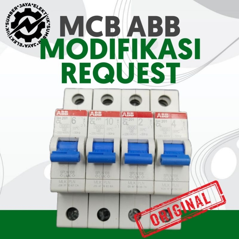 Jual MCB PLN ABB ANTI JEGLEK MODIF REQUEST AMPER DARI 2A SAMPAI 50A | Shopee Indonesia